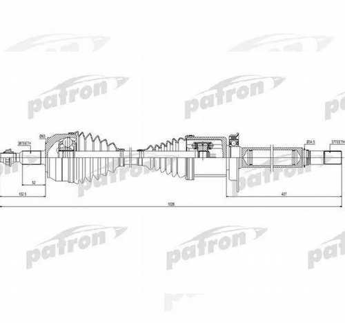 Полуось передняя правая 38X1026X37 VW: multivan V