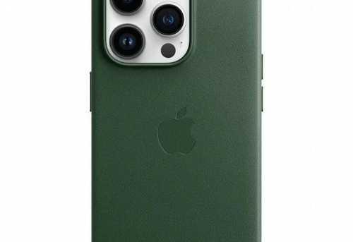 Кожаный чехол MagSafe iPhone 15 Pro (Evergreen)