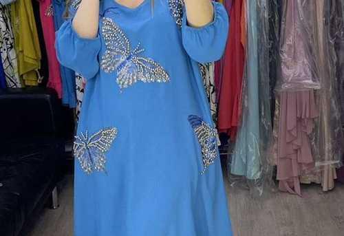 Вечернее платье голубой цсет