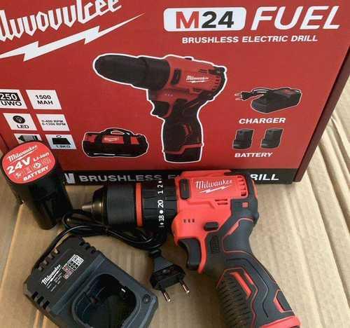 Шуруповёрт дрель бесщеточный ударный Milwaukee 24V