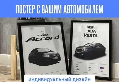 Плакат постер с вашим авто