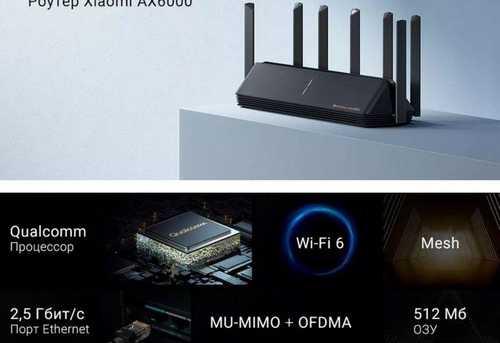 Wi-Fi Роутер Xiaomi Mi Router AX6000 Флагман