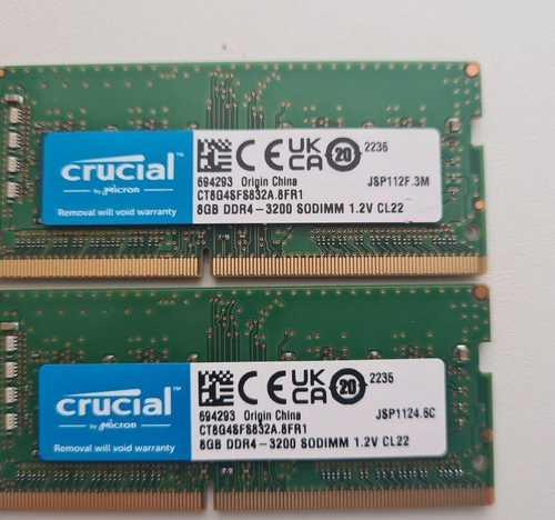 Оперативная память Crucial DDR4 8GB CT8G4SFS832A