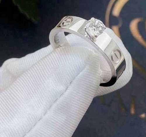 Cartier Love Solitaire кольцо, белое золото