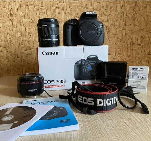 Canon 700d kit 18-55mm + yongnuo 55mm