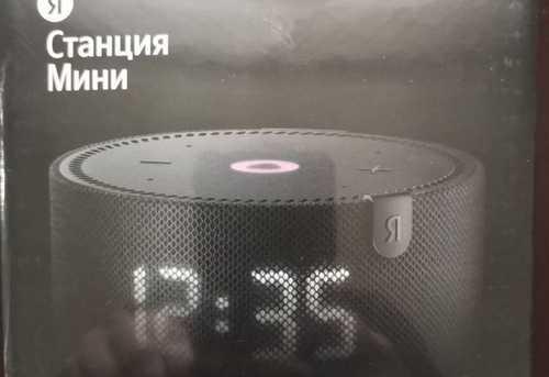 Яндекс станция мини с часами Black новая