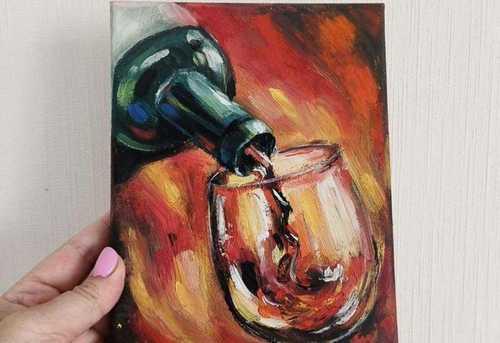 Картина с вином маслом на холсте
