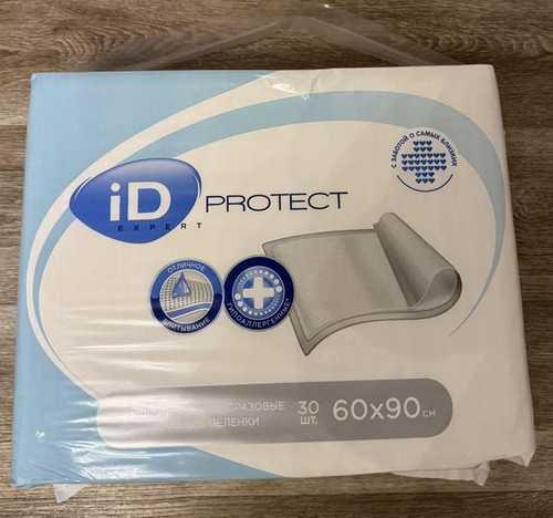 Пеленки одноразовые 60х90 30 шт iD protect