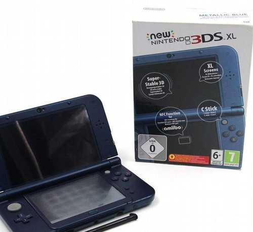New Nintendo 3DS XL 128 Gb Metallic Blue В коробке