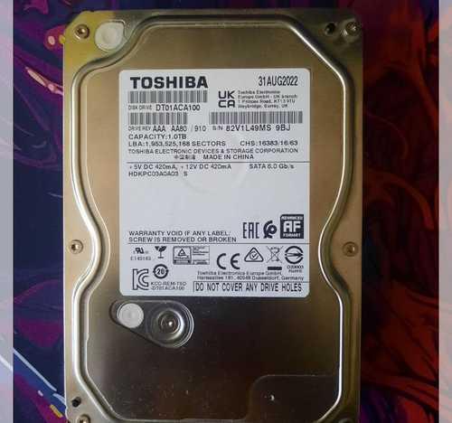 Жесткий диск toshiba 1тб