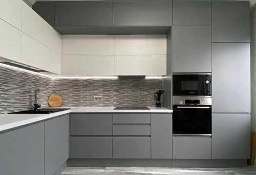 Серый кухонный гарнитур