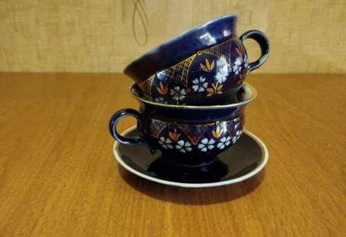 2 Фарфоровые Чайно - кофейные чашки с блюдцем