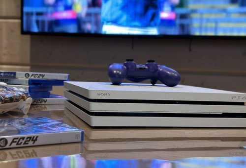 Ps4 Sony Playstation 4 pro white 1tb 4k + 5-10 игр