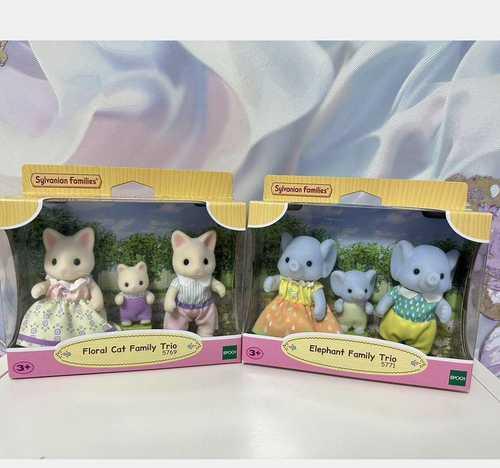 Sylvanian families цветочные коты, слоны