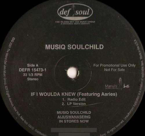 Musiq Soulchild Feat. Aaries – If I Woulda Knew/LP