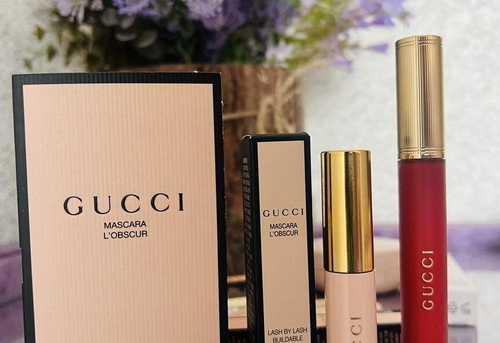 Косметика Gucci карандаш, пудра, бронзер, кушон