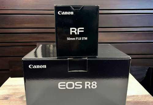 Canon EOS R8 + RF 50mm F1.8 STM новый
