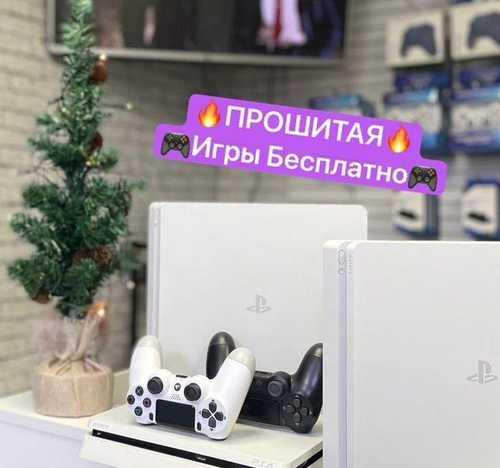 Sony playstation 4 slim белая прошита/новый корпус