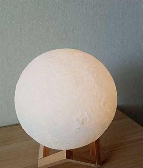 Светильник ночник, Луна (3D)