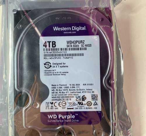 Жесткий диск WD Purple Pro на 4TB