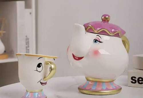 Чайник и чашки красавица и чудовище