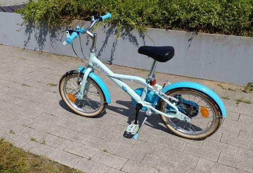 Велосипед для девочки B'twin 16" blue princess 500