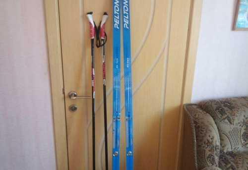 Лыжи пластиковые Peltonen 193 см+лыжные палки