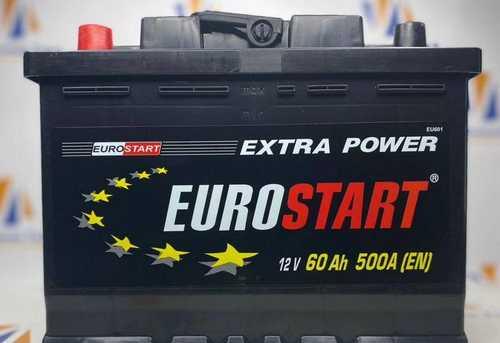 Аккумулятор eurostart extra power 6ст-60аз (пп)