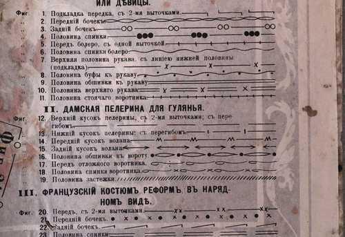 Приложение к журналу Нива. Выкройки.1903 г