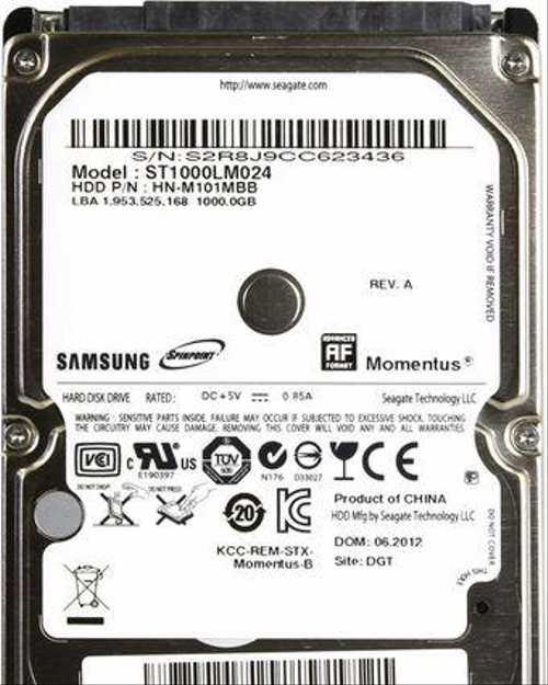 Жесткий диск 2.5 samsung ST1000LM024 1Tb HDD