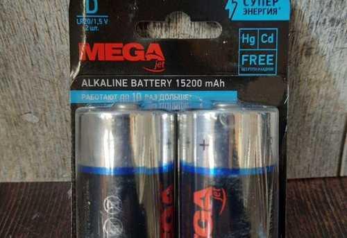 Батарейки алкалиновые MegaJet 1.5V LR20 15200mAh