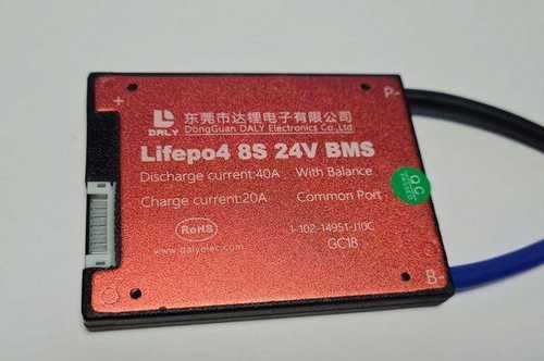 Плата контроля BMS lifepo4 8S 24V 40A