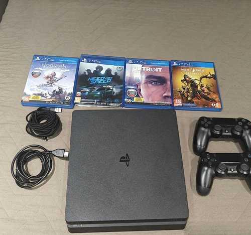 Sony playstation 4 slim 1tb 2 геймпада