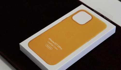 Чехол iPhone 12 Pro Кожаный Leather Case Gold
