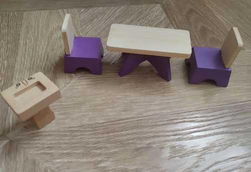 Набор игрушечной деревянной мебели