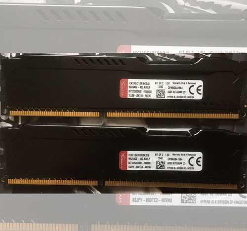 Kingston HyperX fury Black DDR3 8Gb(2x4Gb) 1600мhz