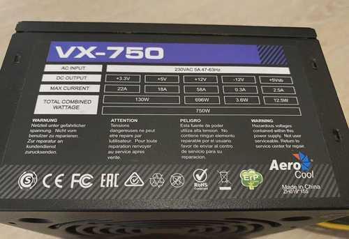 Блок питания AeroCool VX-750W