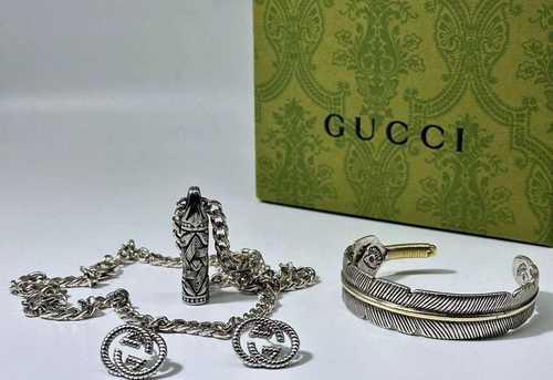 Серьги серебряные Gucci