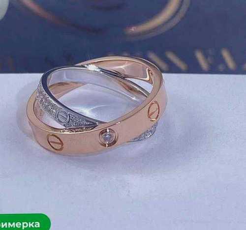 Кольцо Cartier Love, бриллиантовое паве 0,1ct