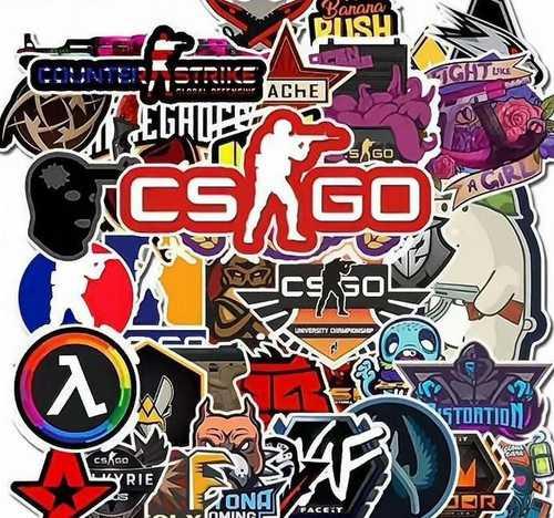 Наклейки стикеры cs GO 50шт. Виниловые