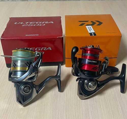 Катушки shimano ultegra 2500 и daiwa ninja 3000