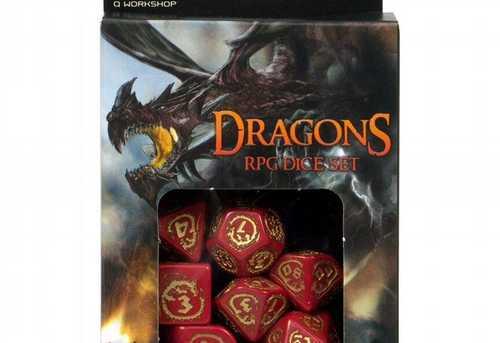Набор кубиков Dragons Modern Dice Set, Red/Gold
