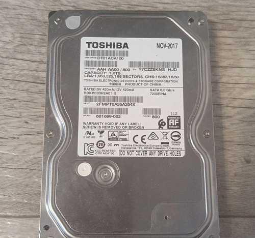 Жесткий диск 1TB Toshiba DT01ACA100 SATA 7200RPM