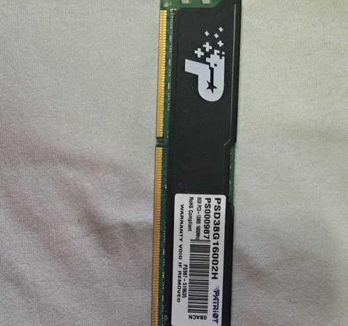 Оперативная память patriot ddr3 8gb, 1600