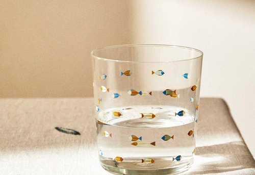 Стеклянный стакан с рыбками Zara home