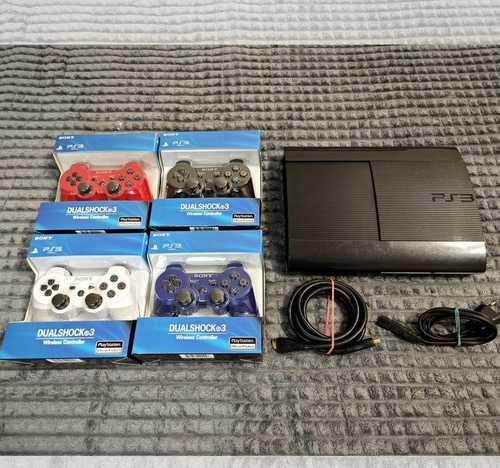 Sony PS3 Super Slim 500Gb Прошитая   Новый Геймпад