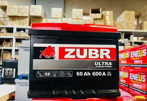 Аккумулятор 60 Ач Zubr Ultra 600А Гарантия 2 года
