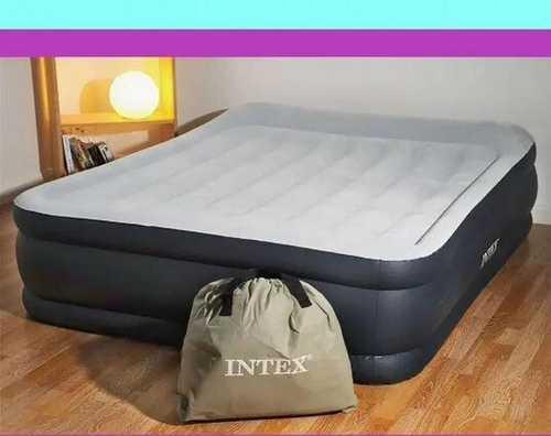 Надувная кровать с насосом матрас Intex Teny новый