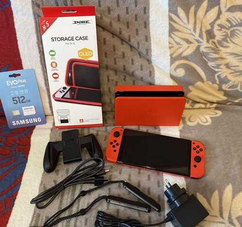 Прошитый Nintendo Switch Oled Mario   512 Gb