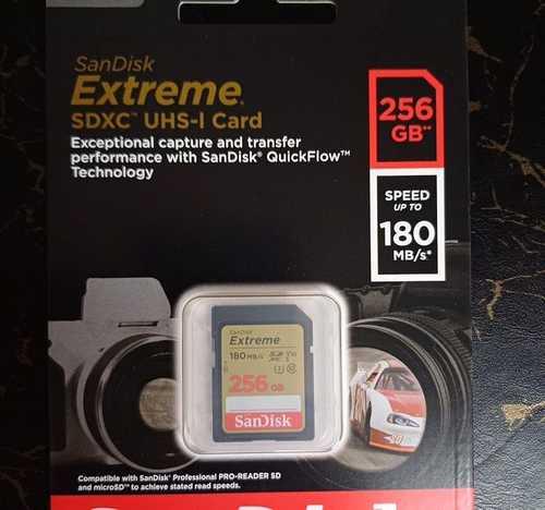 Карта памяти SD SanDisk Extreme 256Гб180/130 Мб/с